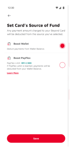 How do I change my source of fund? – Boost